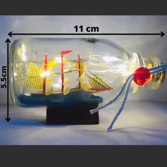 unknown | Art | Mini Light Up Ship In A Bottle Decor Decoration Mantle ...
